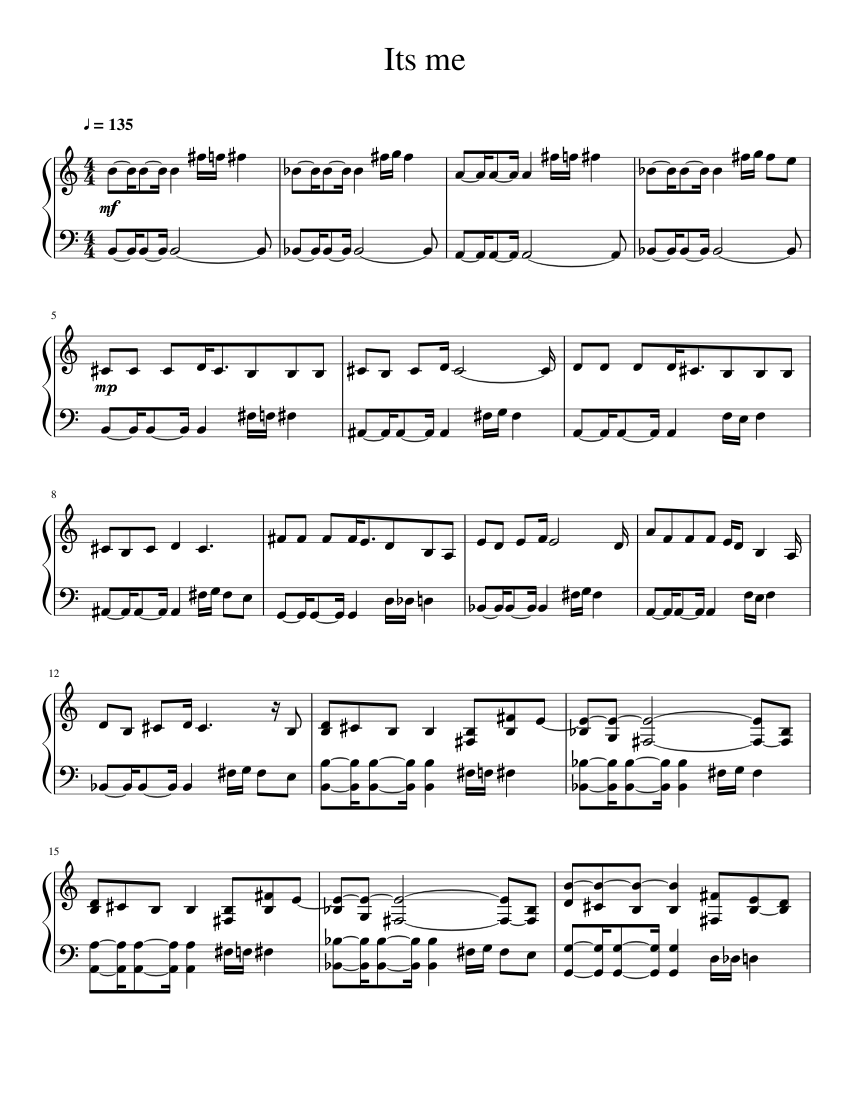 Its me Sheet Music for Piano (Solo) | MuseScore.com