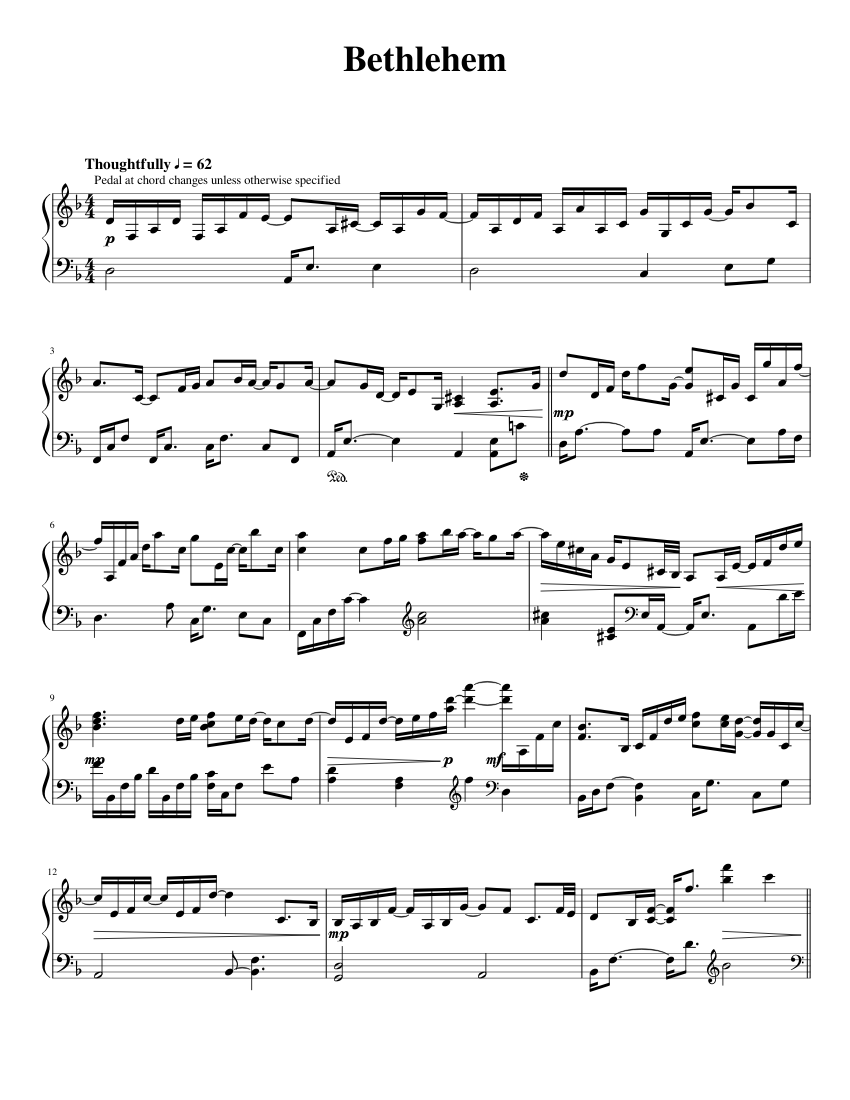 Bethlehem Sheet music for Piano (Solo) | Musescore.com