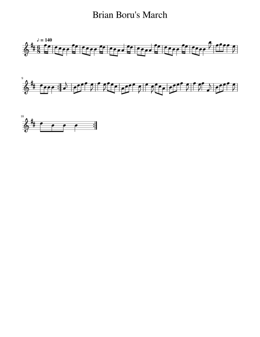 Brian Boru's March Sheet music for Piano (Solo) | Musescore.com