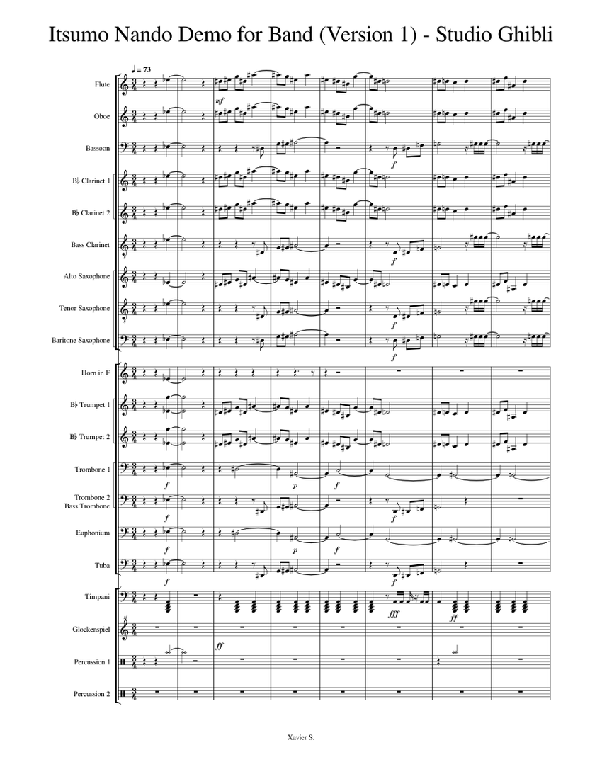 Itsumo Nando Demo - Studio Ghibli Sheet music for Trombone, Euphonium ...