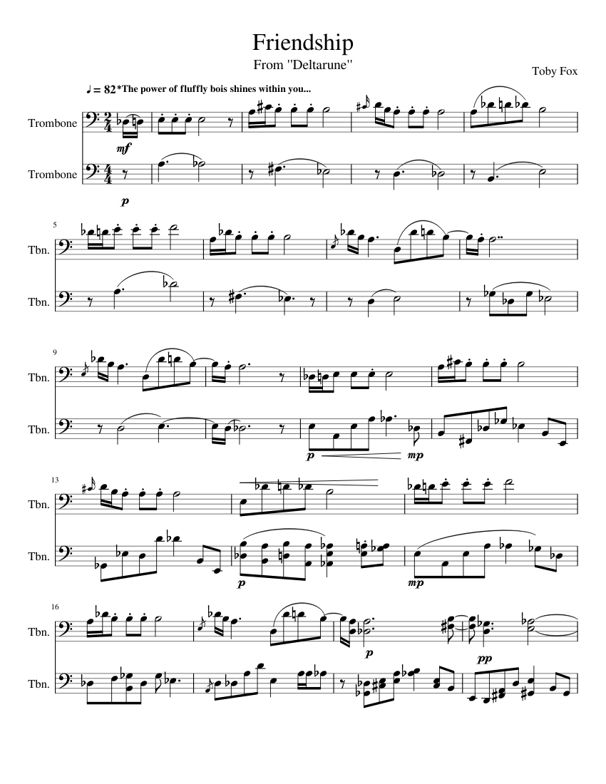 Friendship Sheet music for Trombone (Brass Duet) | Musescore.com