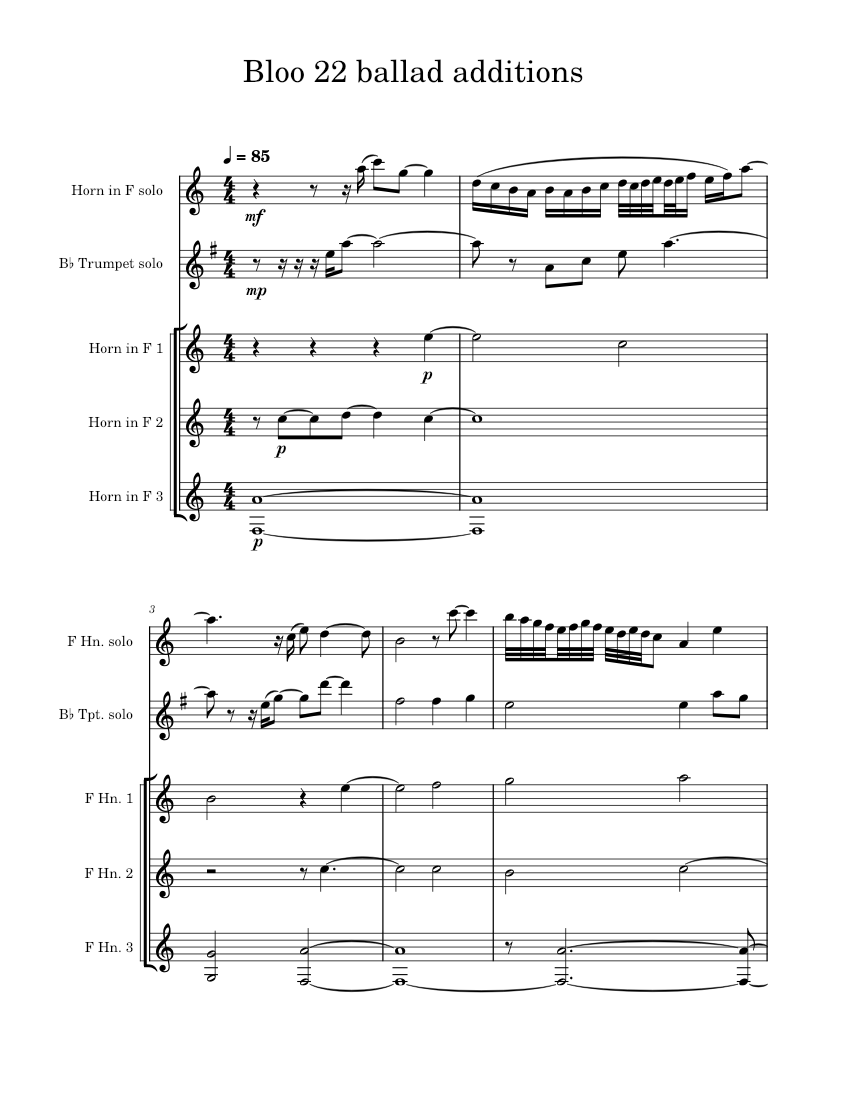 Bluecoats 2022 ballad rewrite Sheet music for Trumpet in b-flat, French ...