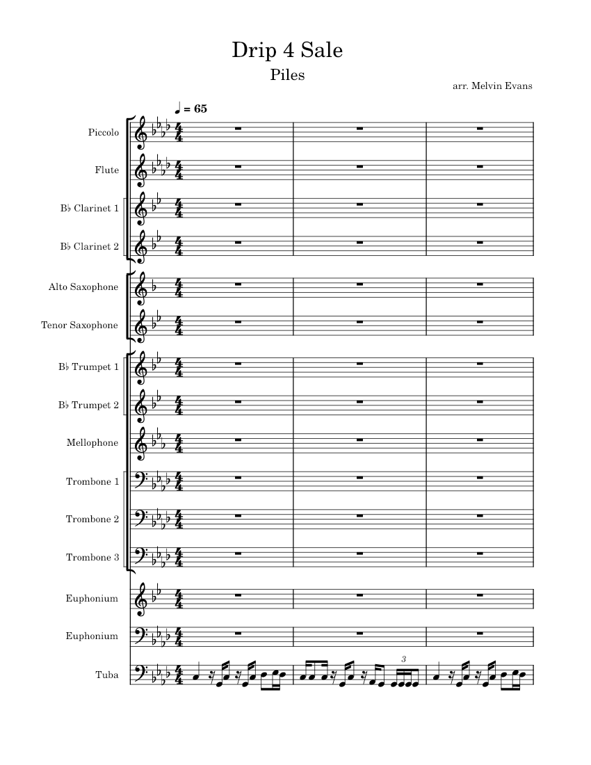 Drip 4 Sale Sheet Music for Trombone, Euphonium, Tuba, Mellophone ...