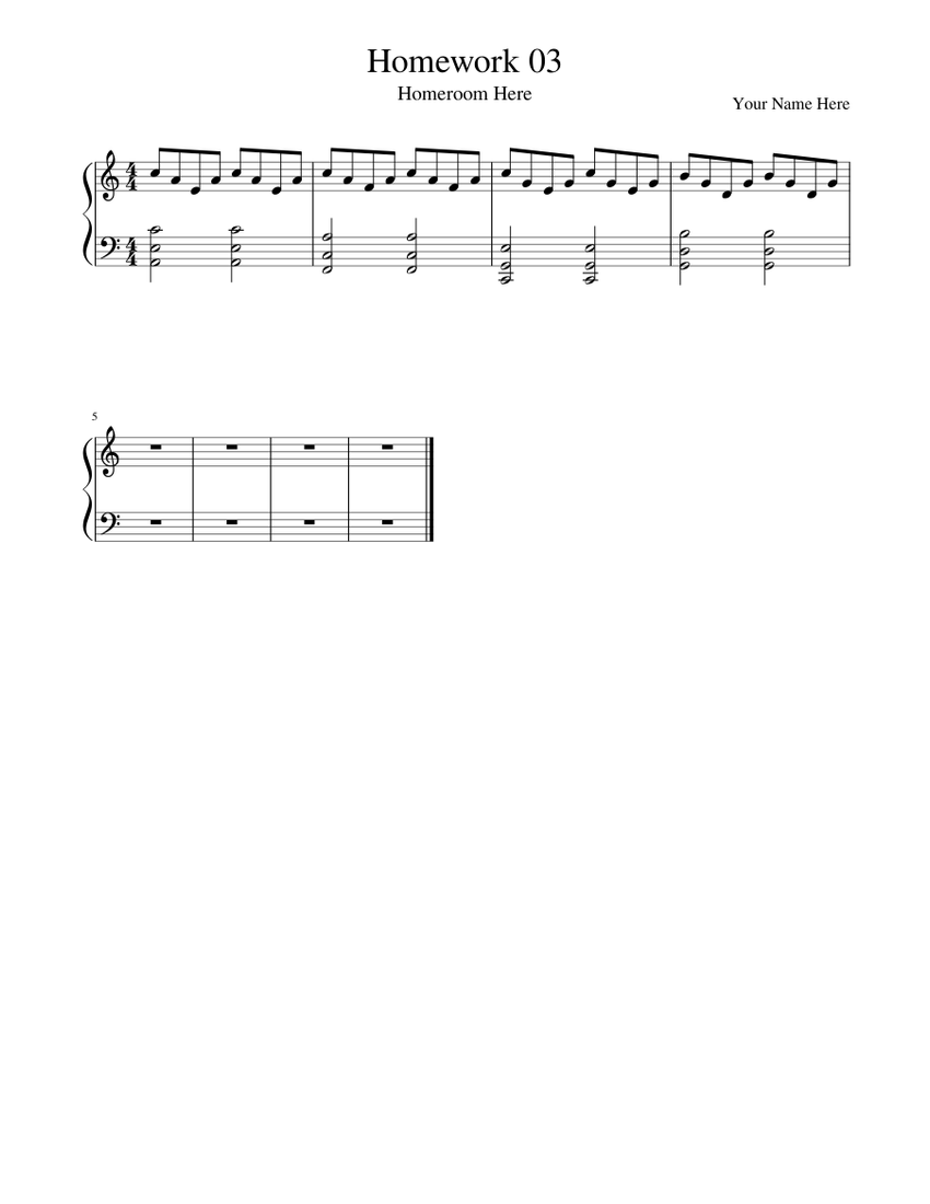 Composition 3 Sheet music for Piano (Solo) Easy | Musescore.com