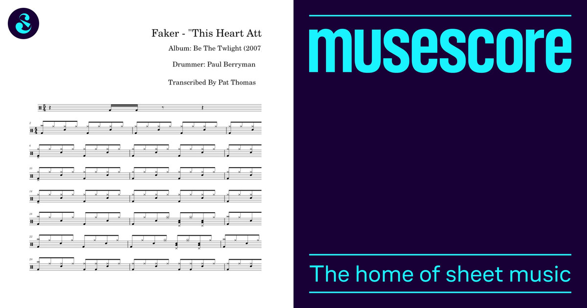 Faker - "This Heart Attack" (Drum Score) Sheet Music for Drum group ...
