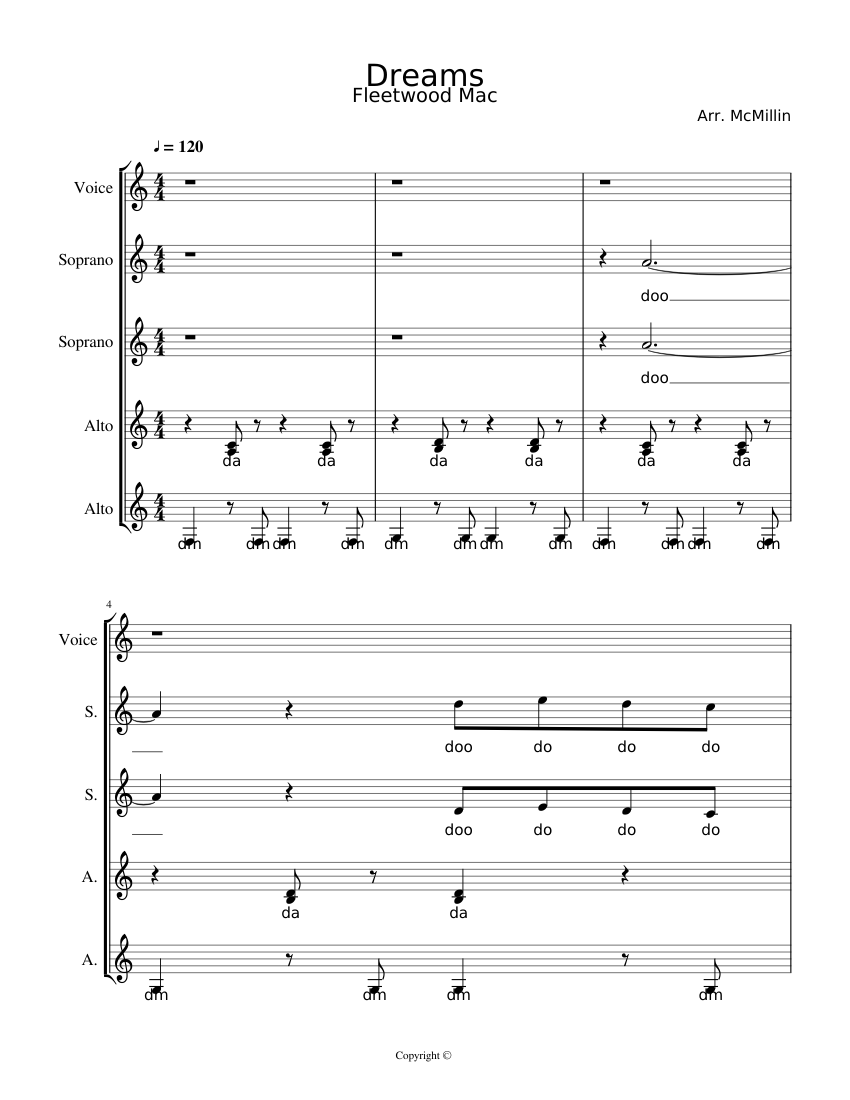 Dreams Sheet music for Voice (other) (A Capella) | Musescore.com