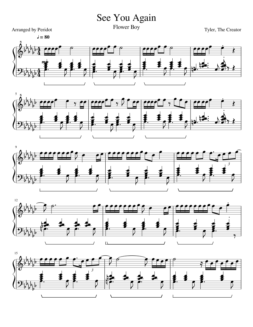 See You Again Sheet Music for Piano (Solo) | MuseScore.com