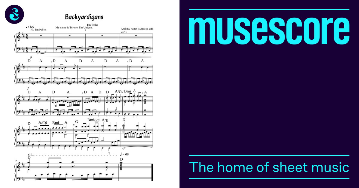 The Backyardigans Theme Song (2004) Sheet music for Piano (Solo ...