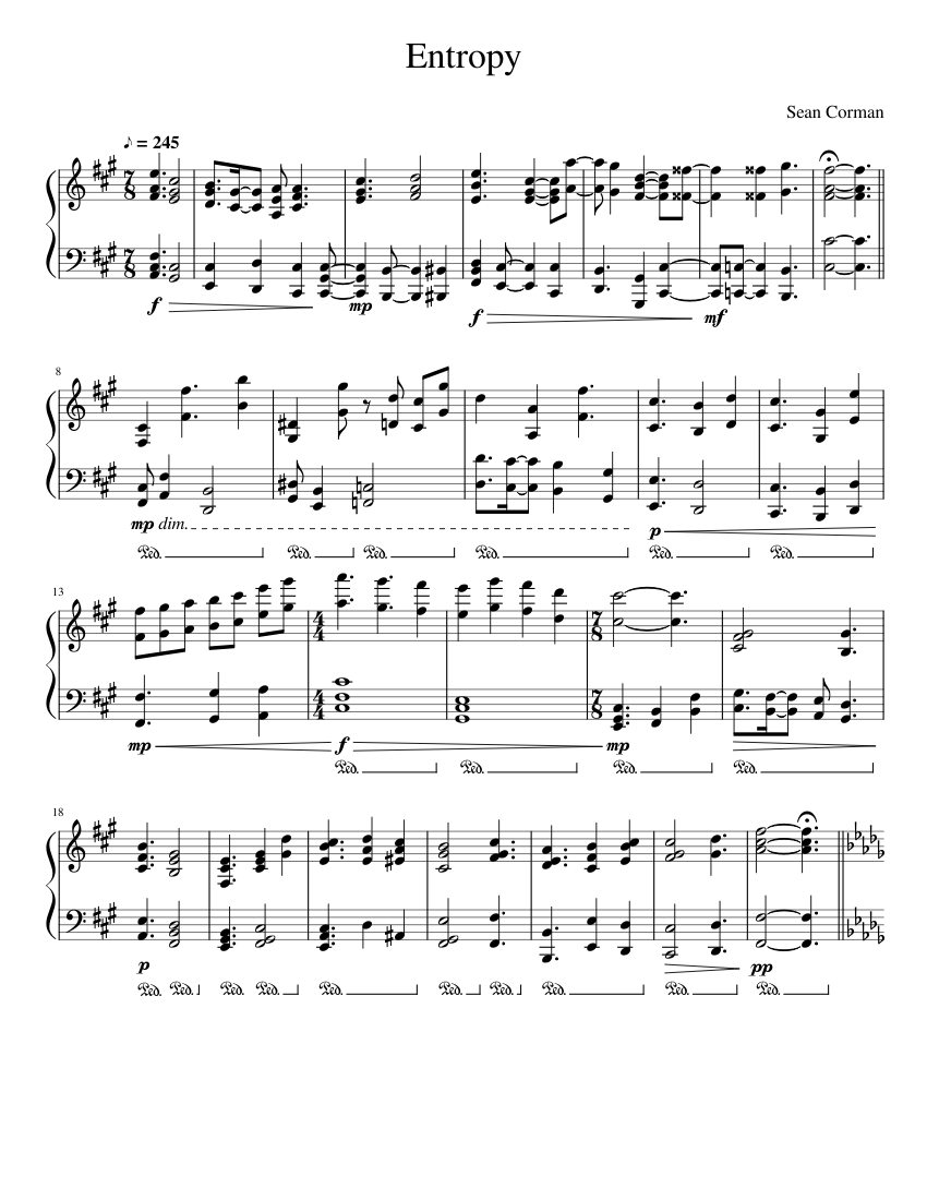 Entropy Sheet music for Piano (Solo) | Musescore.com