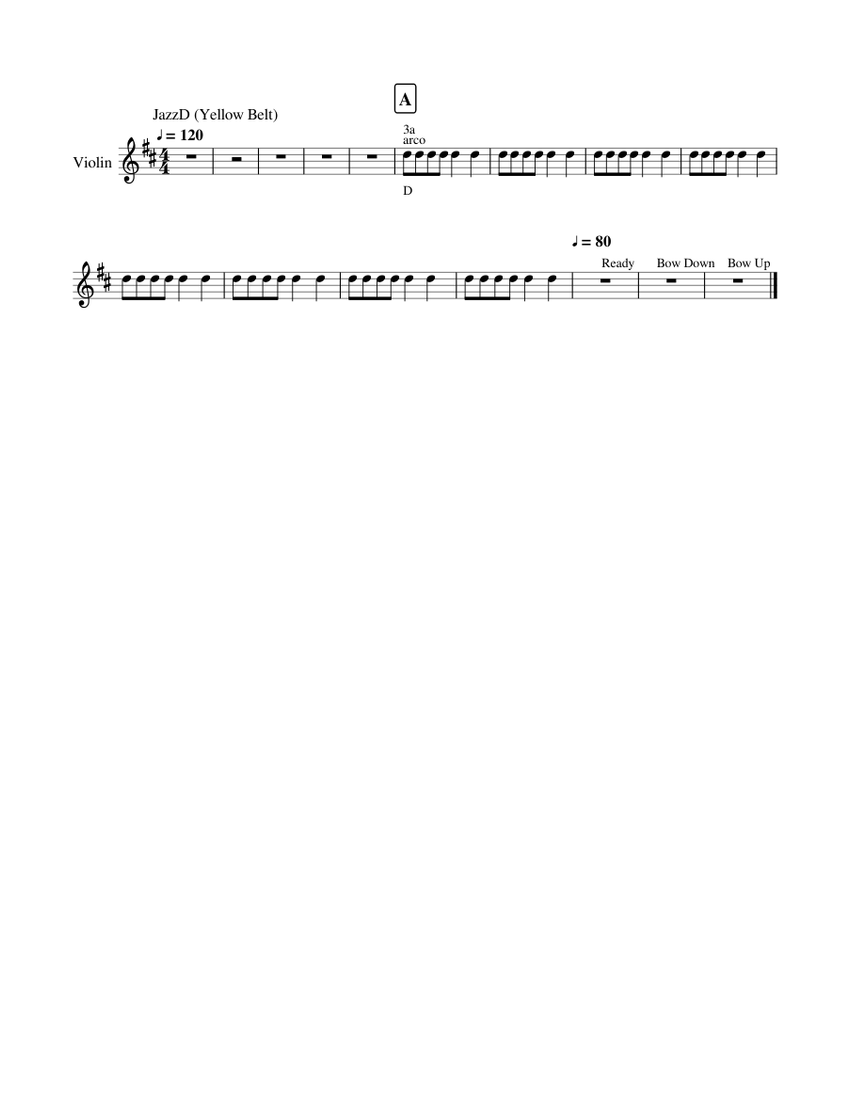 JazzD (3a) - Violin Yellow Belt Sheet music for Violin (Solo ...