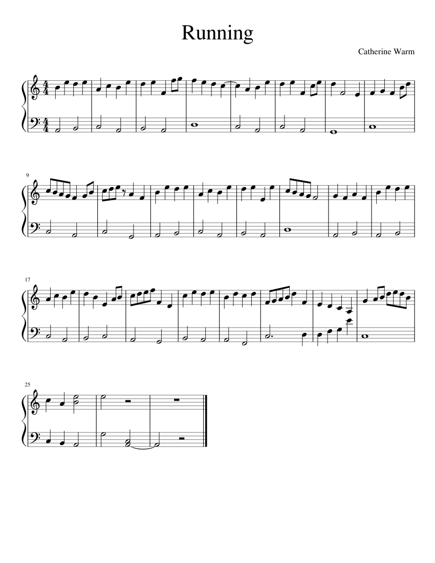 Running Sheet music for Piano (Solo) | Musescore.com