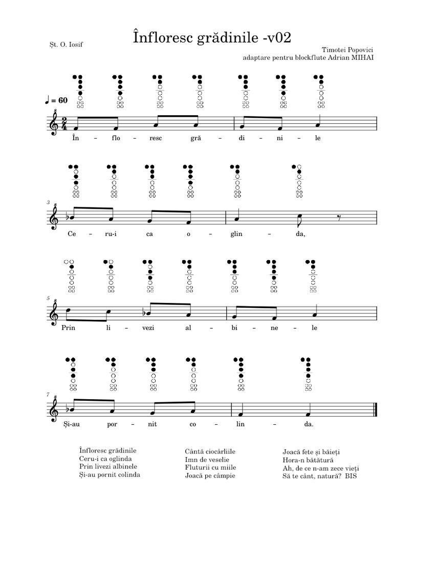 Infloresc gradinile-02 Sheet music for Recorder (Solo) | Musescore.com