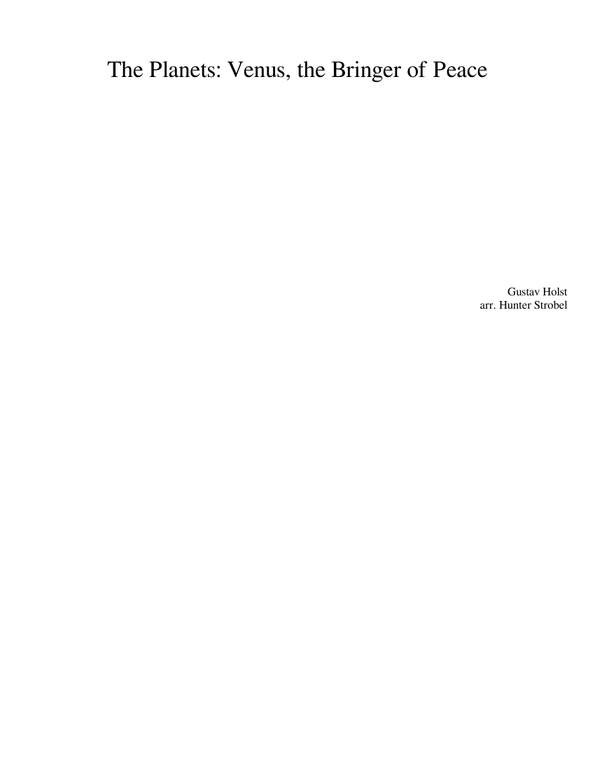 The Planets: Venus, the Bringer of Peace Sheet music for Piano ...