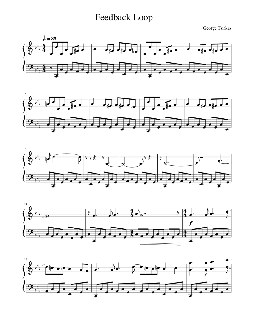 Feedback Loop Sheet music for Piano (Solo) | Musescore.com