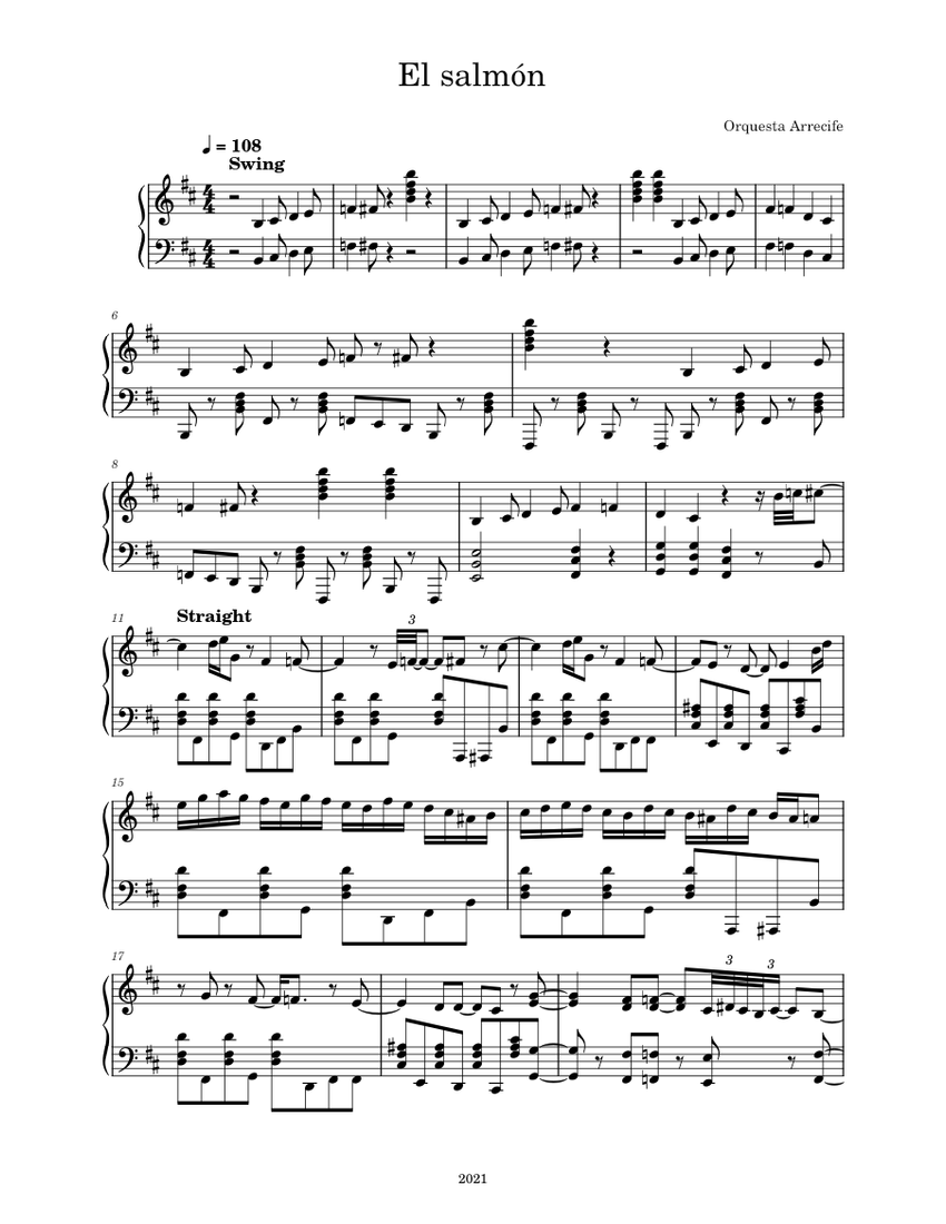 El salmón Sheet music for Piano (Solo) | Musescore.com