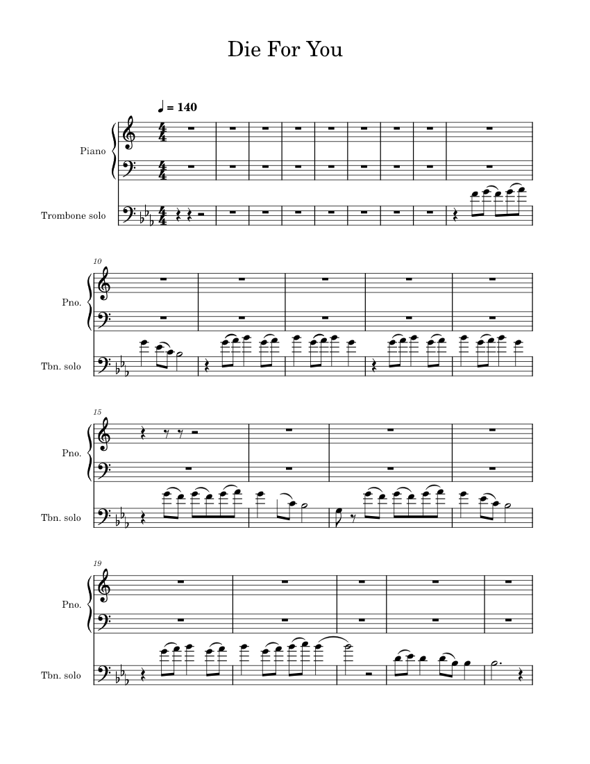 Die For You Joji Die For You Sheet Music For Piano Trombone Solo die-for-you-joji-die-for-you-sheet-music-for-piano-trombone-solo