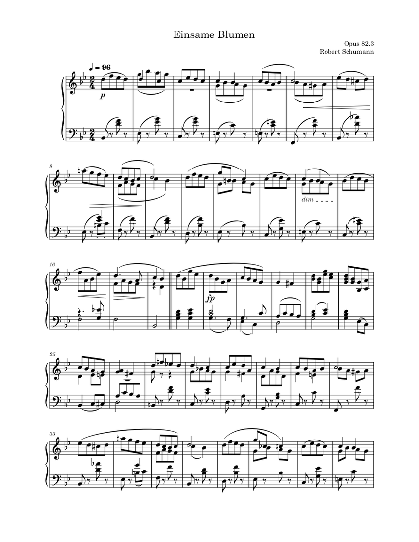 Waldszenen, Op.82 – Robert Schumann Waldszenen, Einsame Blumen, Opus 82 ...