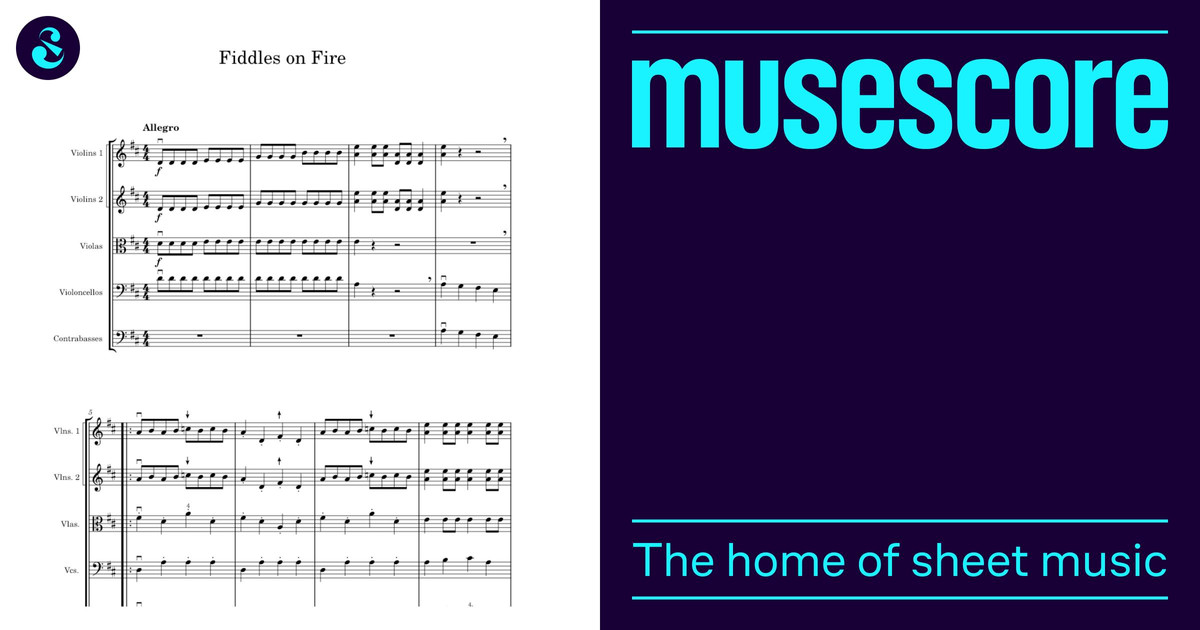 Fiddles on Fire Sheet music for Strings group (Mixed Quintet ...