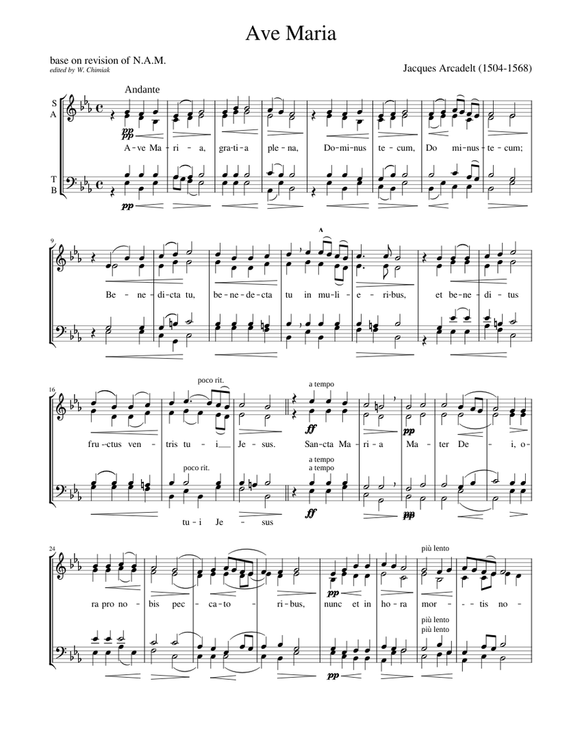Ave Maria Sheet music for Vocals (Choral) | Musescore.com