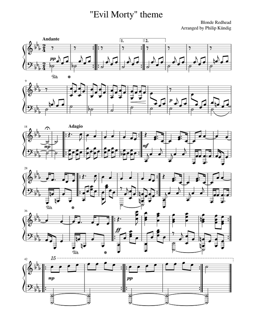 _Evil_Morty__theme Sheet music for Piano (Solo) | Musescore.com