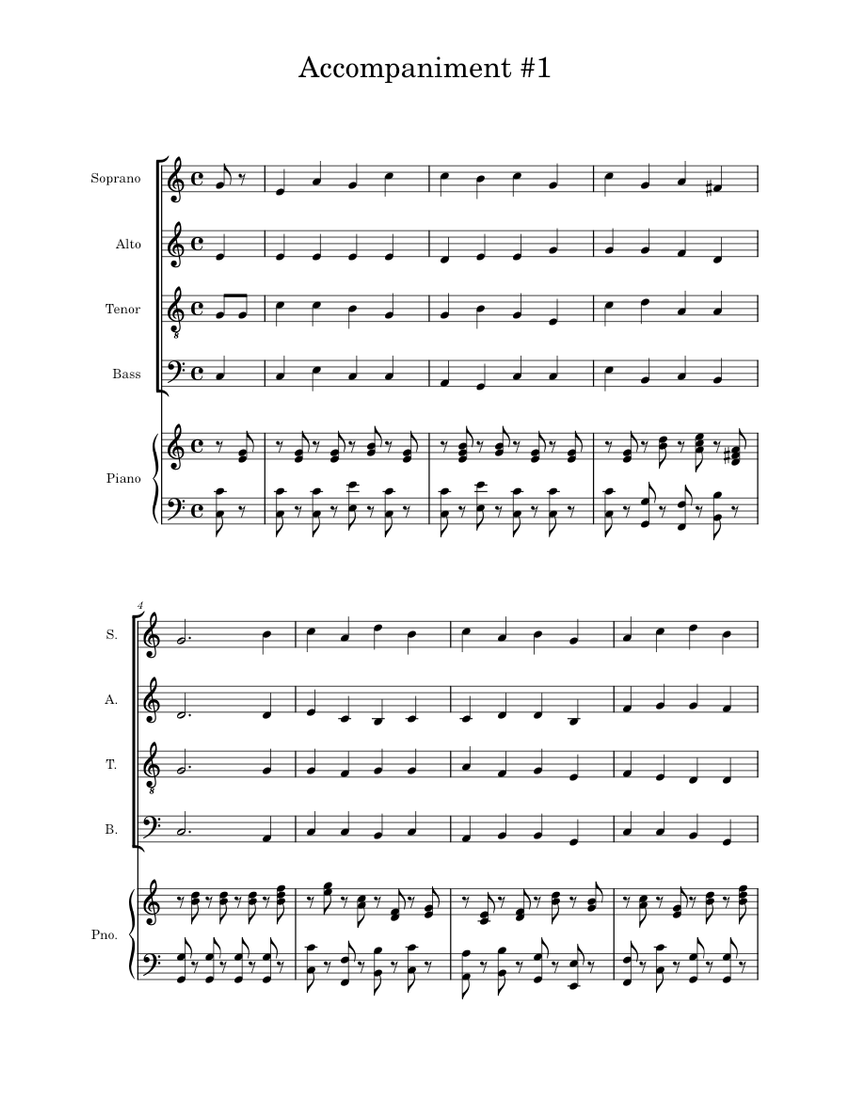 Accompaniment #2 Sheet music for Piano, Soprano, Alto, Tenor & more ...