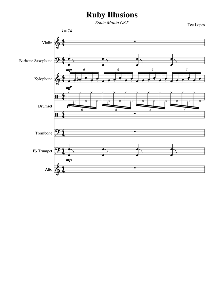 Ruby Illusions Sheet Music for Trombone, Alto, Saxophone baritone ...