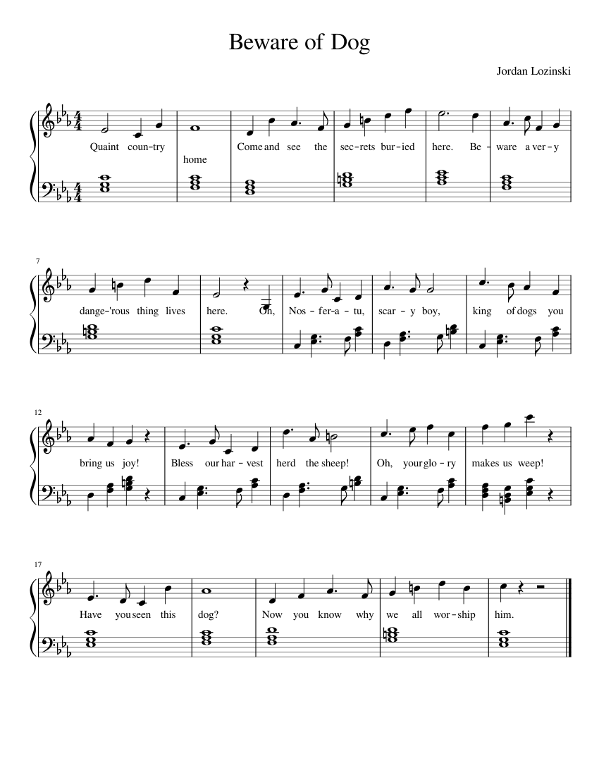 Beware of Dog Sheet music for Piano (Solo) | Musescore.com