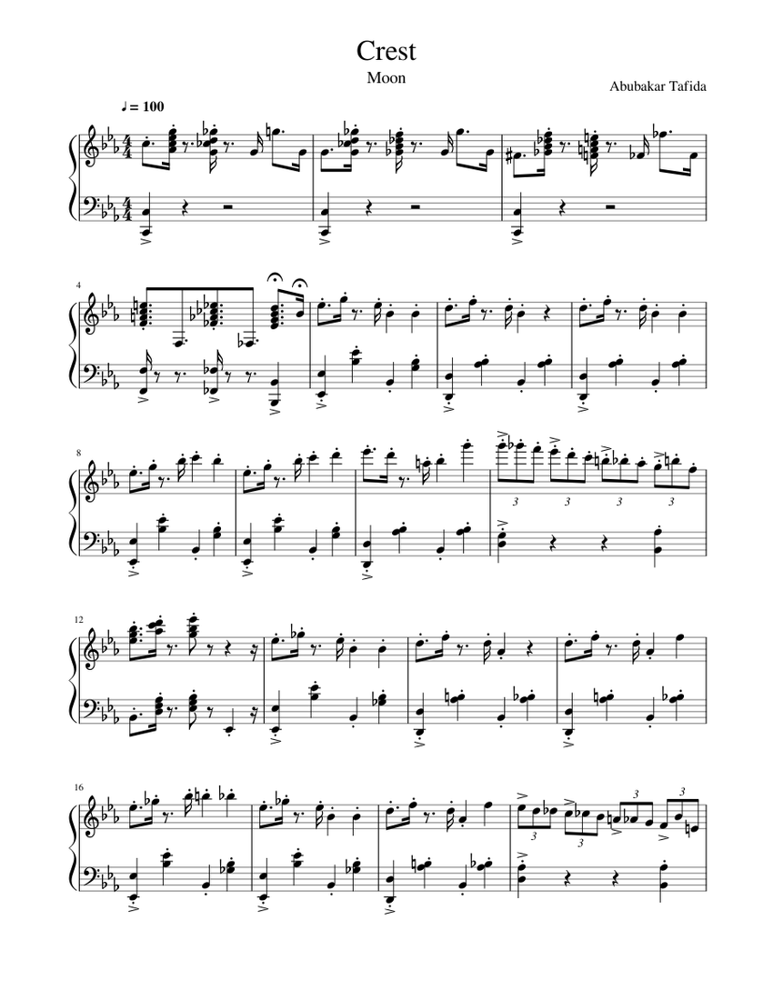 Crest Sheet Music for Piano (Solo) | MuseScore.com