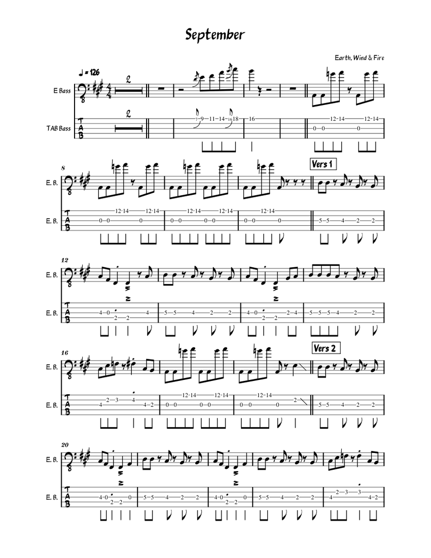 September – Earth, Wind & Fire Earth, Wind & Fire - September Bass ...