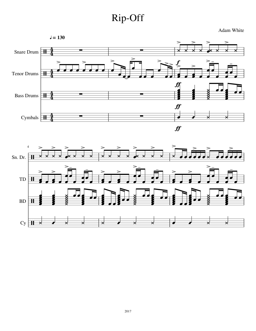 Rip Off Sheet music for Snare drum (Solo) | Musescore.com