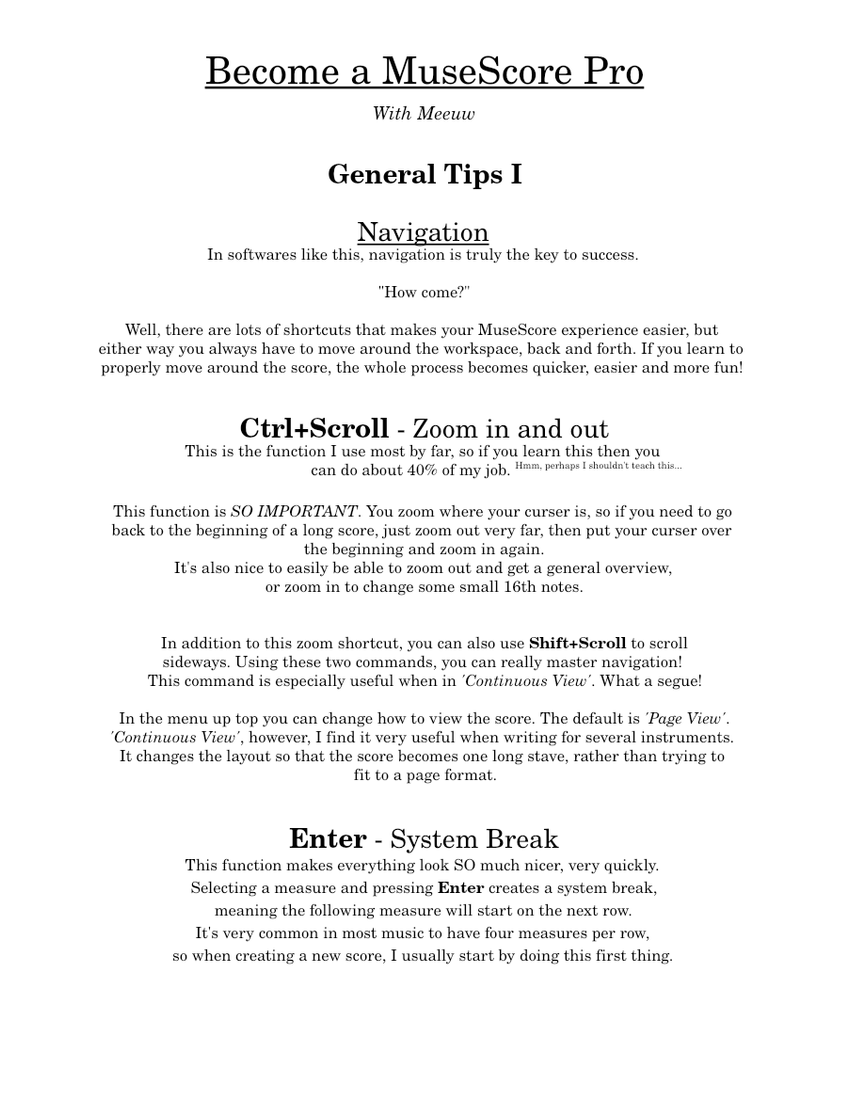 MuseScore Helpful Tips Sheet Music for Piano, Oboe, Harp, Crotales ...