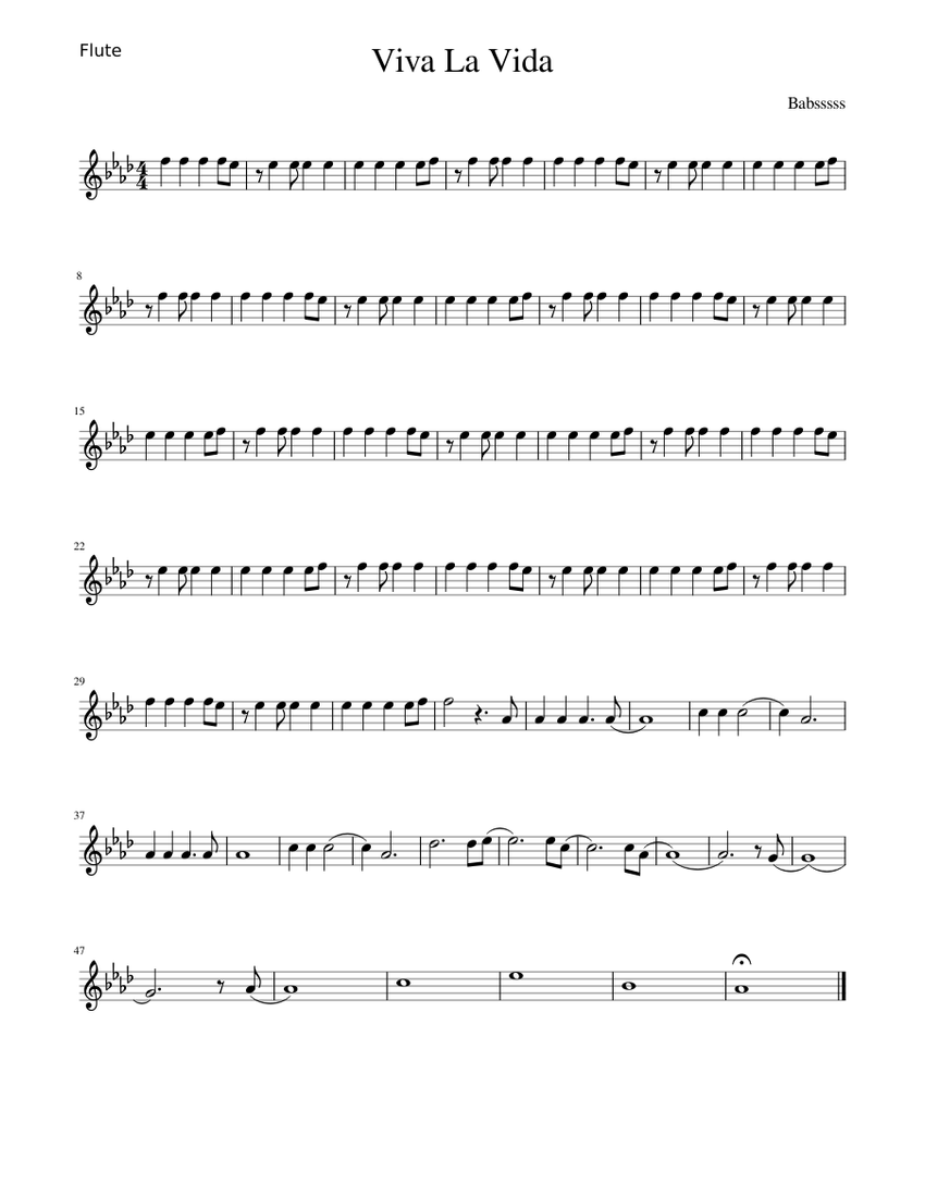 Viva La Vida-Flute Sheet music for Flute (Solo) | Musescore.com