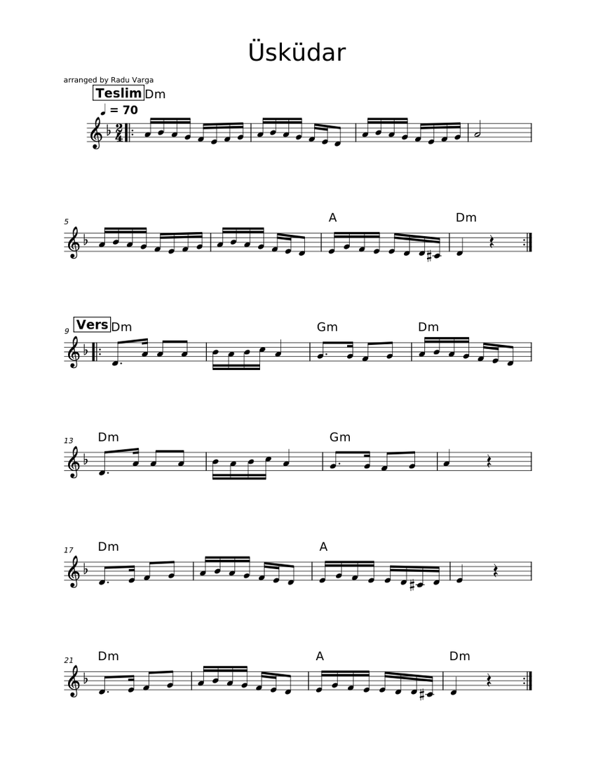 Üsküdar Sheet music for Piano (Solo) | Musescore.com