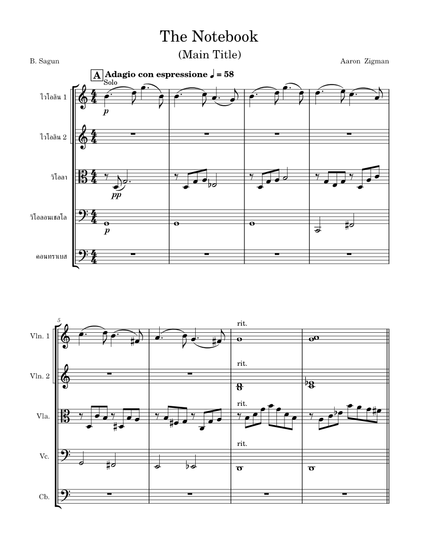 The Notebook Theme – Aaron Zigman The Notebook - piano tutorial