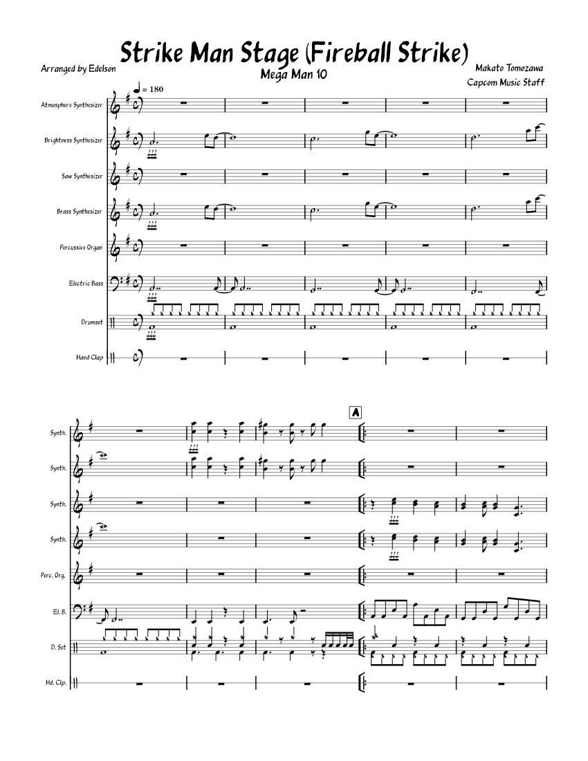 Strike Man Stage (Fireball Strike) - Mega Man 10 Sheet music ...