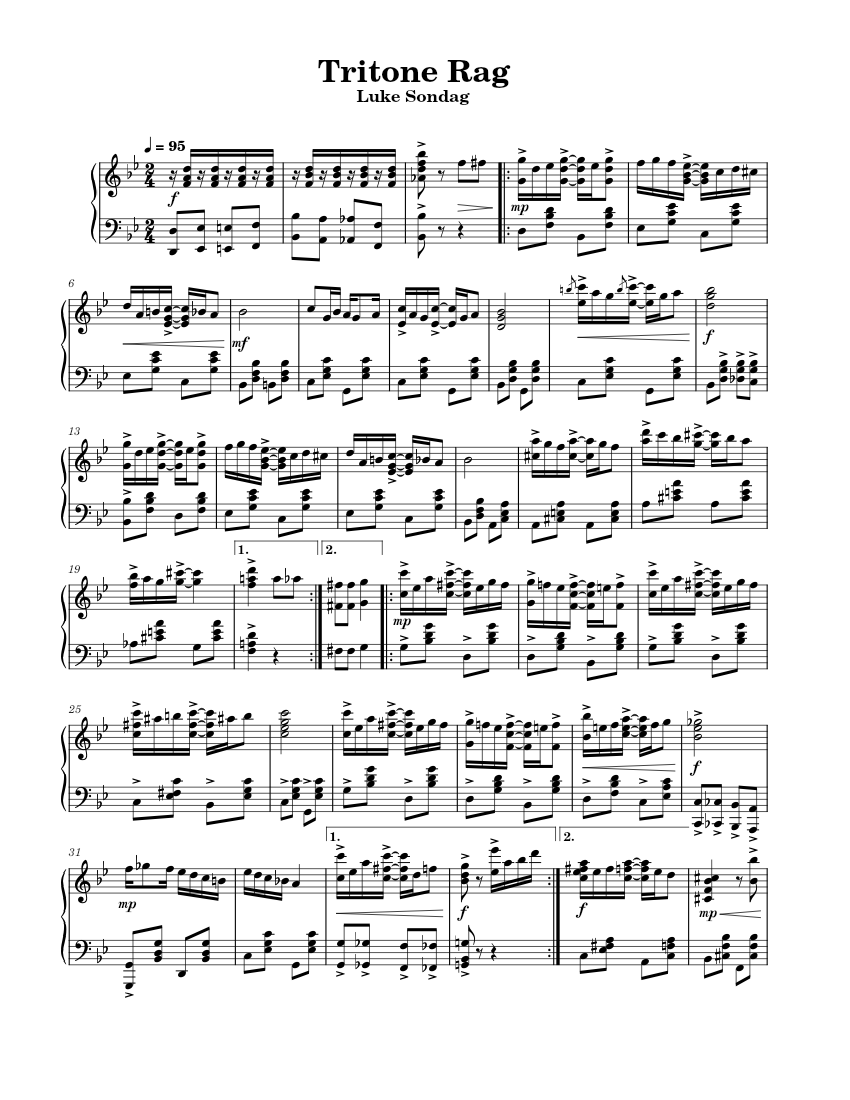 Tritone Rag Sheet music for Piano (Solo) | Musescore.com