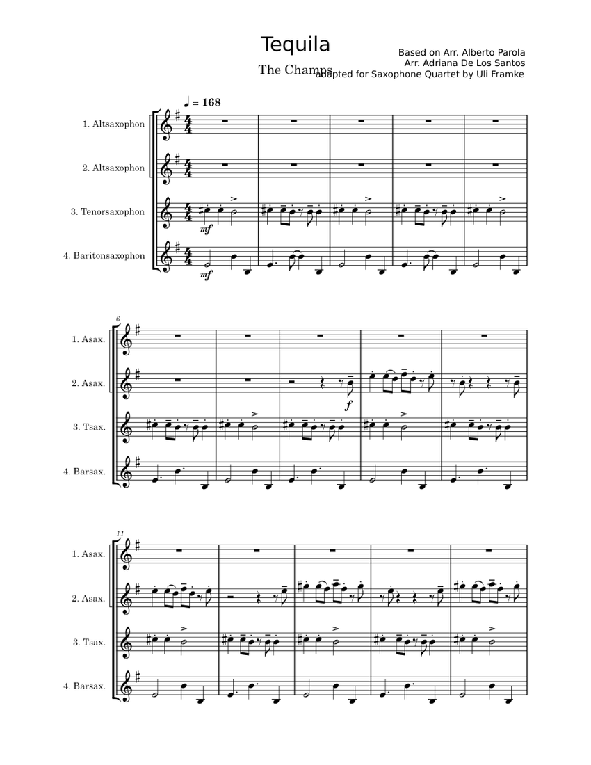 Tequila – The Champs Sheet Music | MuseScore.com