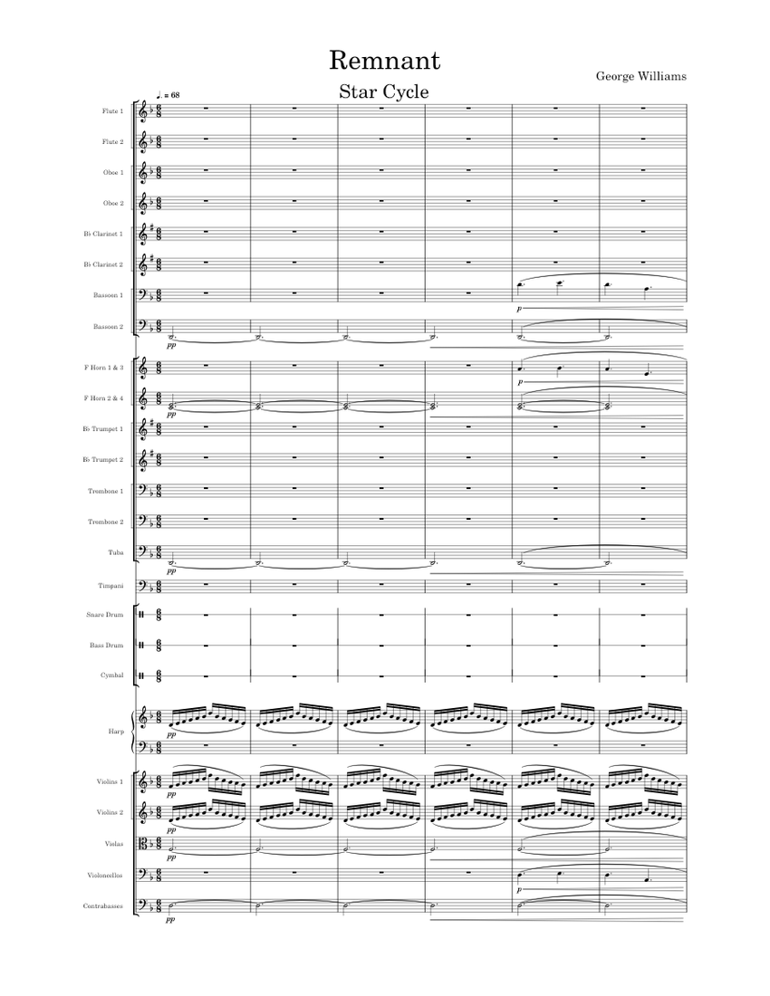 Remnant Sheet Music for Trombone, Tuba, Flute, Oboe & more instruments (Symphony Orchestra ...