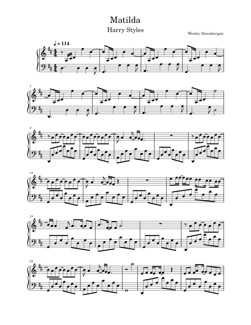 harry styles tutorial piano