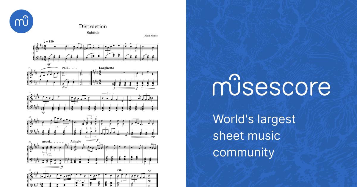 Distraction Sheet Music for Piano (Solo) Easy | MuseScore.com