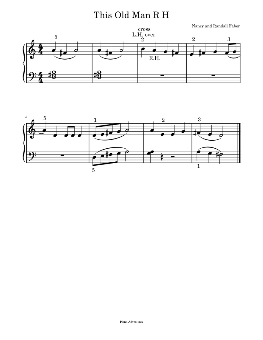 This Old Man R H Sheet Music for Piano (Solo) Easy | MuseScore.com
