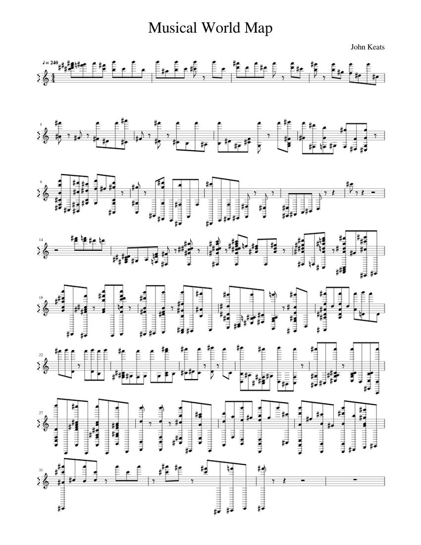 Musical World Map Sheet Music for Piano (Solo) Easy | MuseScore.com