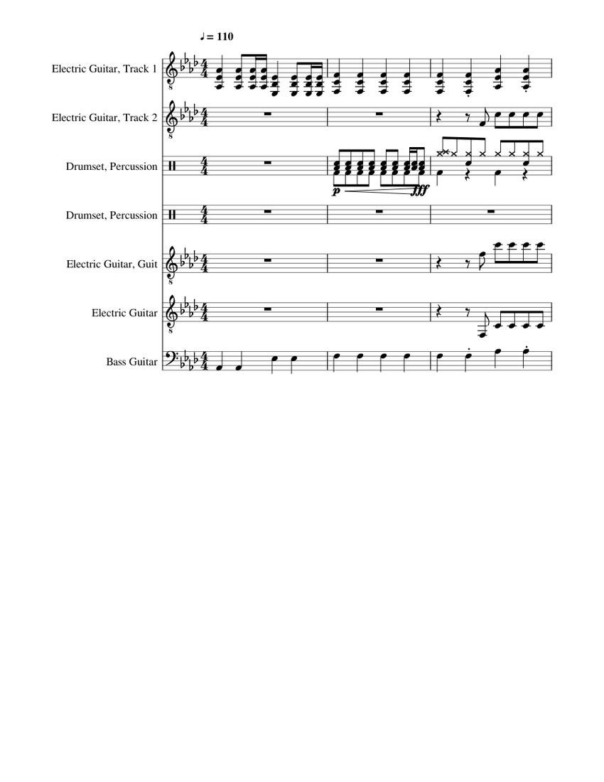 AVGN Theme Sheet Music for Guitar, Bass guitar, Drum group (Mixed ...