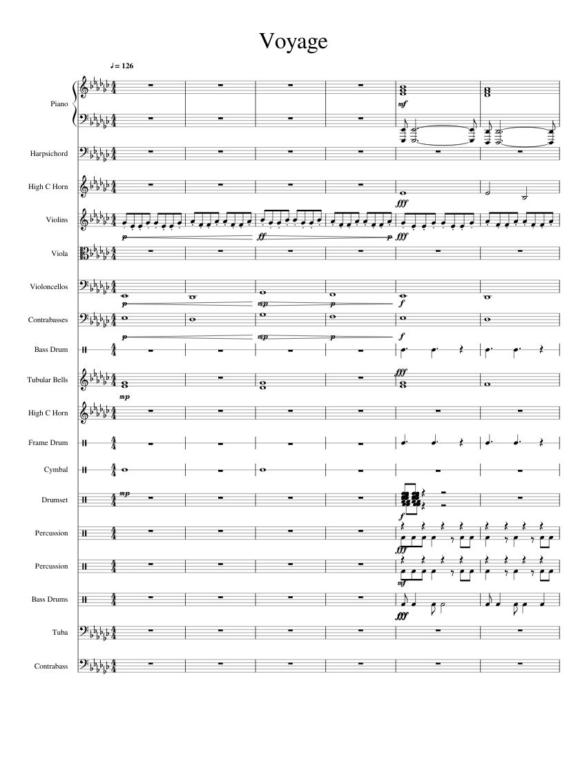Voyage Sheet music for Piano, Harpsichord, Tuba, Contrabass & more ...