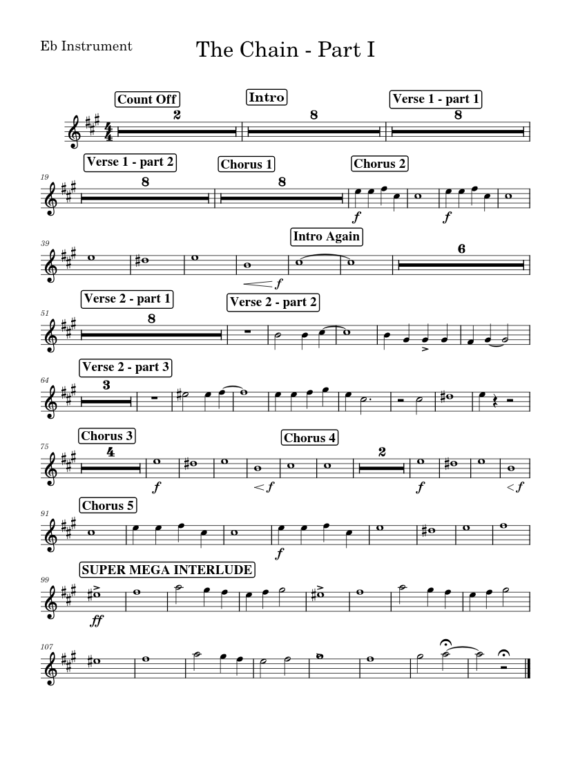 The Chain-Eb_Instrument Sheet Music for Saxophone alto (Solo ...