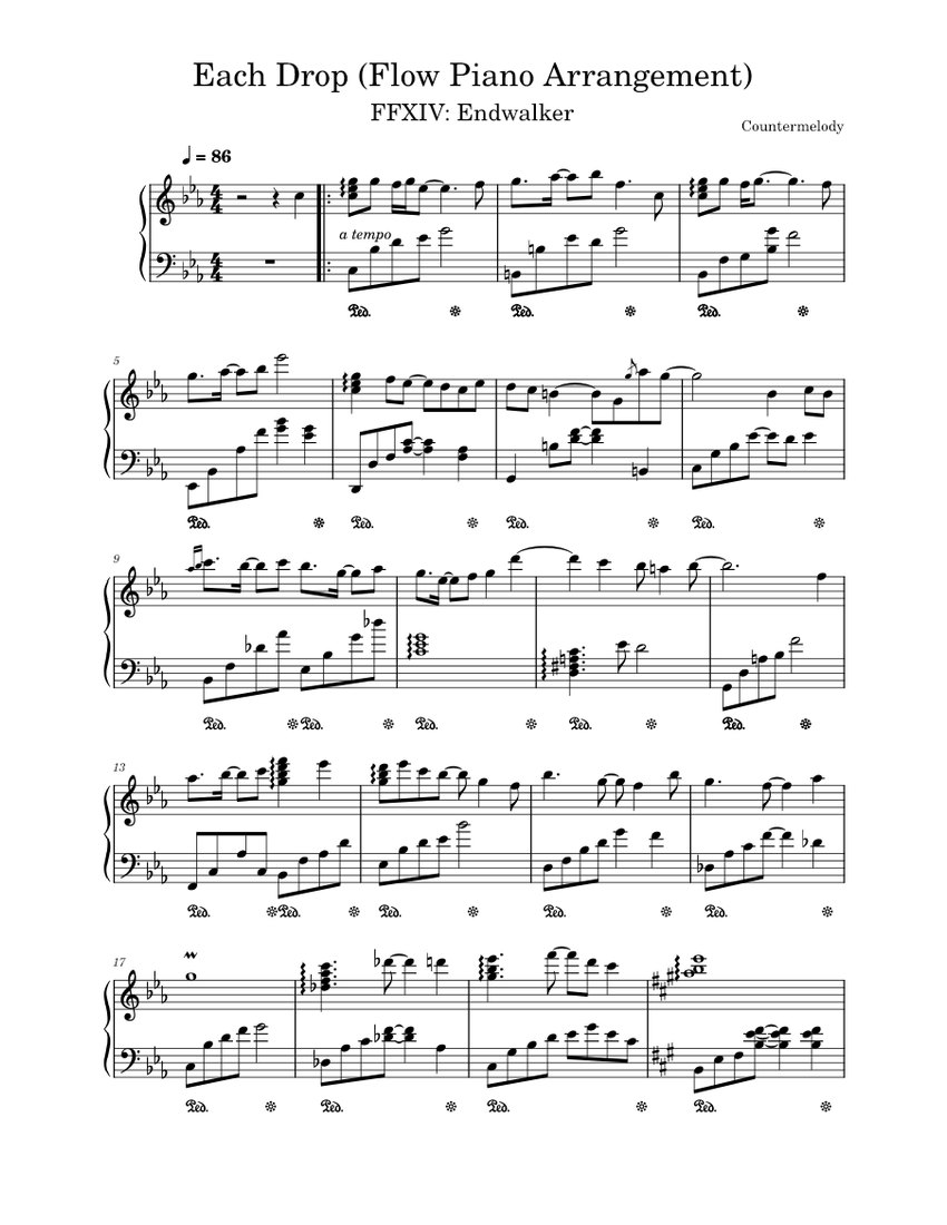 Each Drop (Flow Piano Arrangement) FFXIV: Endwalker - Masayoshi Soken ...