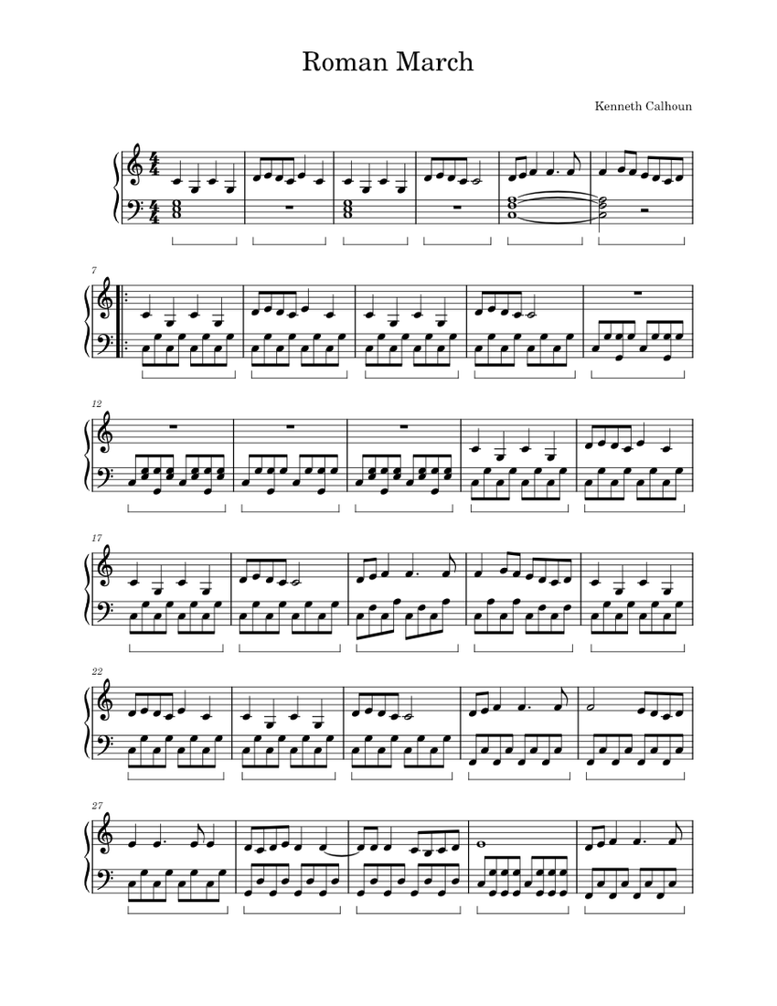 Roman March - Mystical Legends Sheet music for Piano (Solo) | Musescore.com