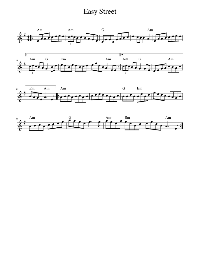 Easy Street Sheet music for Piano (Solo) | Musescore.com