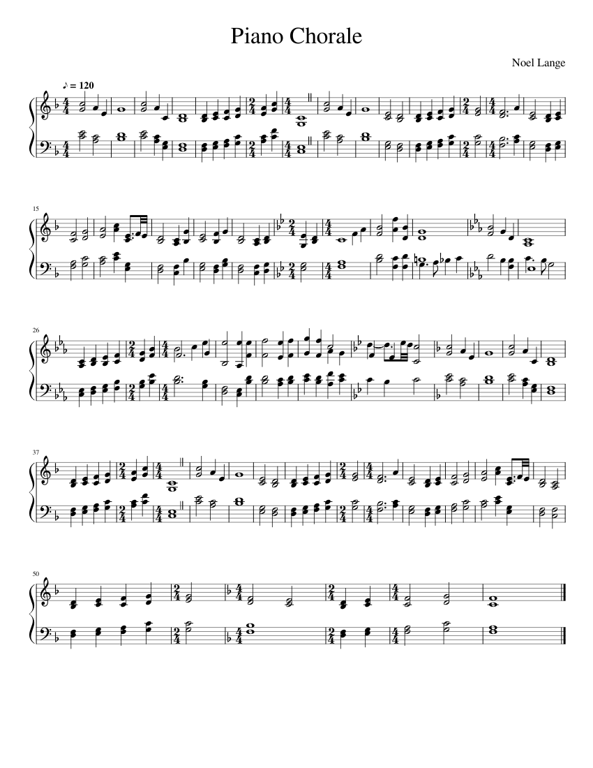 Piano Chorale Sheet music for Piano (Solo) Easy | Musescore.com