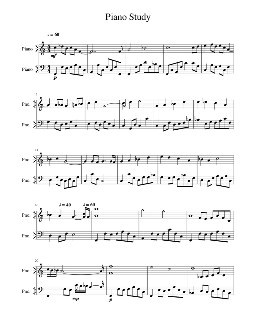Piano Study Sheet music for Piano (Piano Duo) | Musescore.com